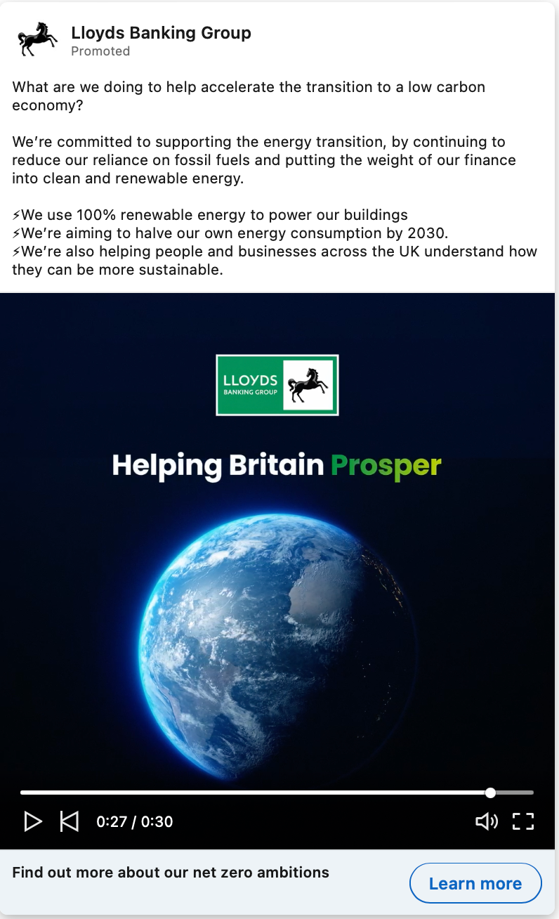 ASA bans Lloyds ‘low-carbon’ advert for omitting information on fossil ...